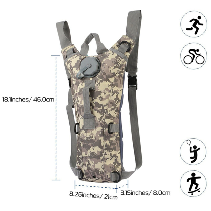 3L Water Bladder Bag Hydration Backpack Pack Hiking Camping Cycling ...