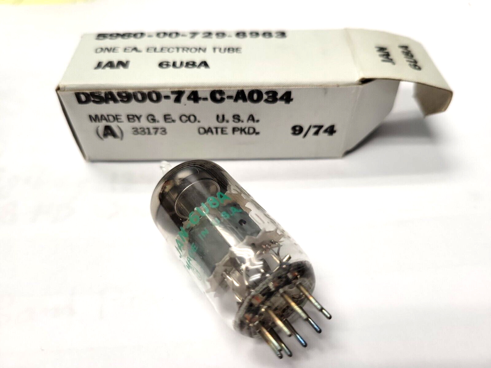 6U8A GE Vacuum Tubes 4 Valves Radio Guitar Vintage Amplifier Tested ...