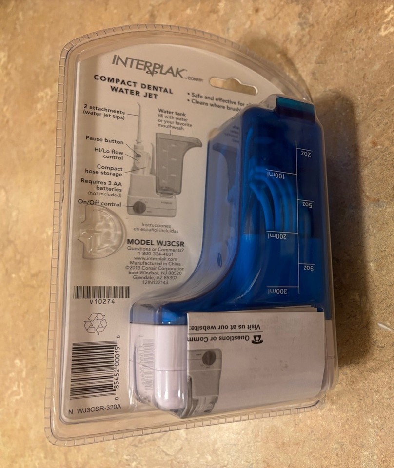 NEW! Conair Interplak Cordless Portable Water Flossing System, Safe ...