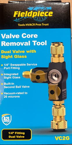 Fieldpiece VC2G 1/4″ Valve Core Removal Tool Dual Valve with Sight ...