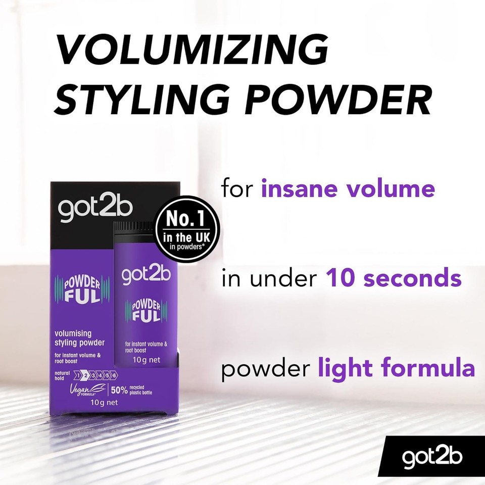Got2b Powder'ful Volume Unisex Root Hair Styling Powder, For Instant ...