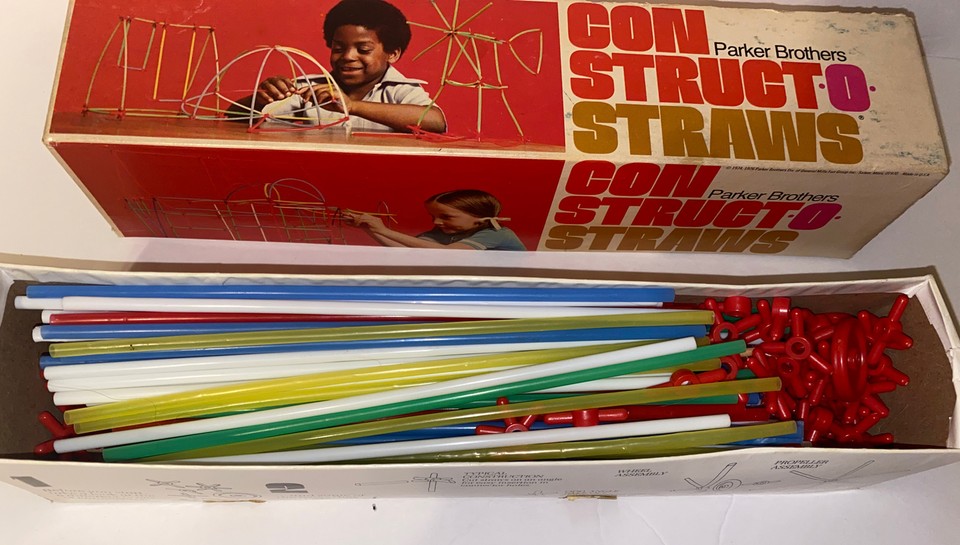 Vintage 1970's 1974 Constructo Straws Building Set Parker Brothers ...