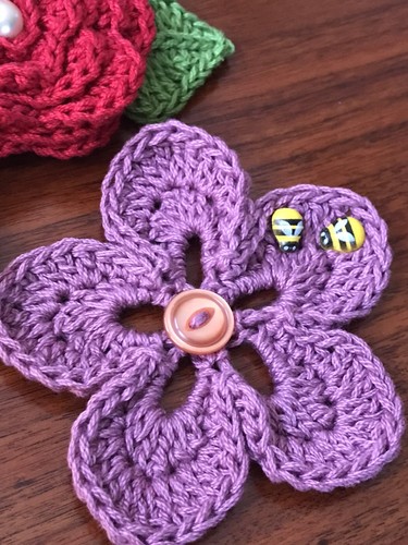 Hand Crocheted Flower Refrigerator Magnets Set w/Crochet Gift Bag🌺USA ...