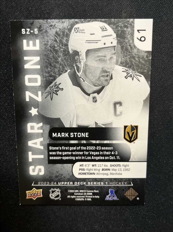 23-24 UD Series 1 Hockey Star Zone SZ-5 Mark Stone | eBay