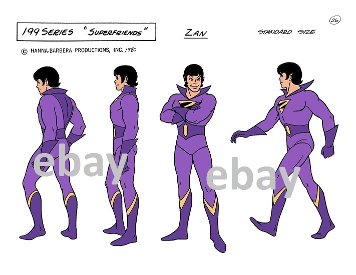 Super Friends WONDER TWINS - ZAN MODEL SHEET PRINT A Hanna Barbera ...