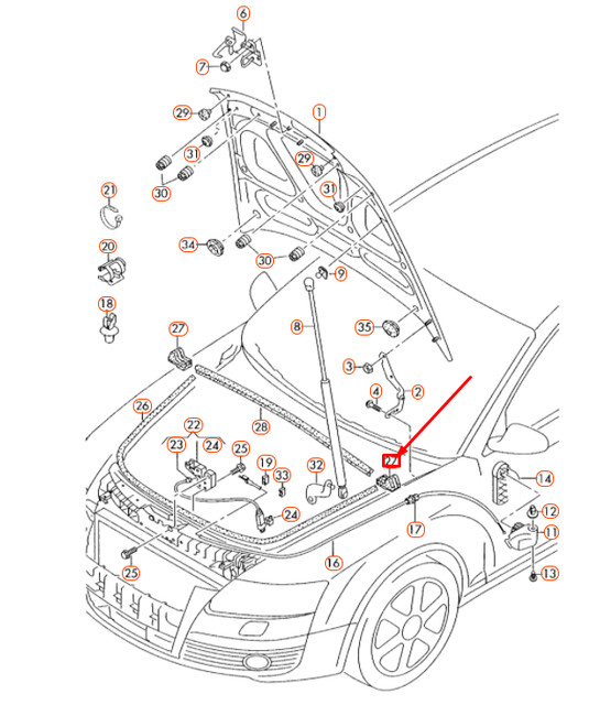 Audi OEM 05-11 A6 Quattro Hood-side Seal Left 4F0823721 for sale online ...