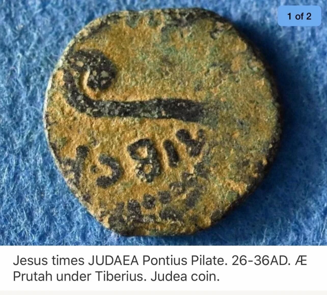 Jesus times JUDAEA Pontius Pilate. 26-36AD. A Prutah under Tiberius ...