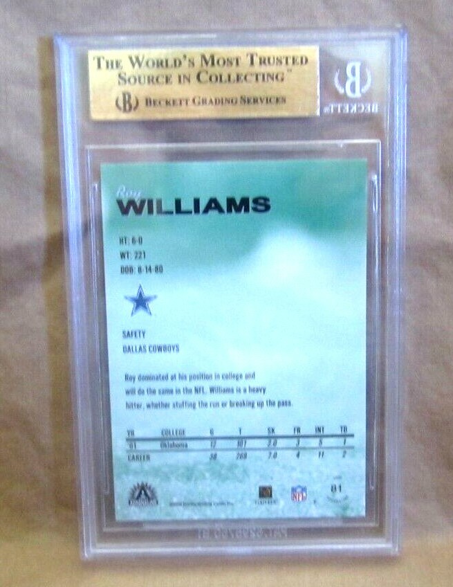 Roy Williams RC 2002 Pacific Adrenaline Rookie#81 BGS9.5!Cowboys S RC ...