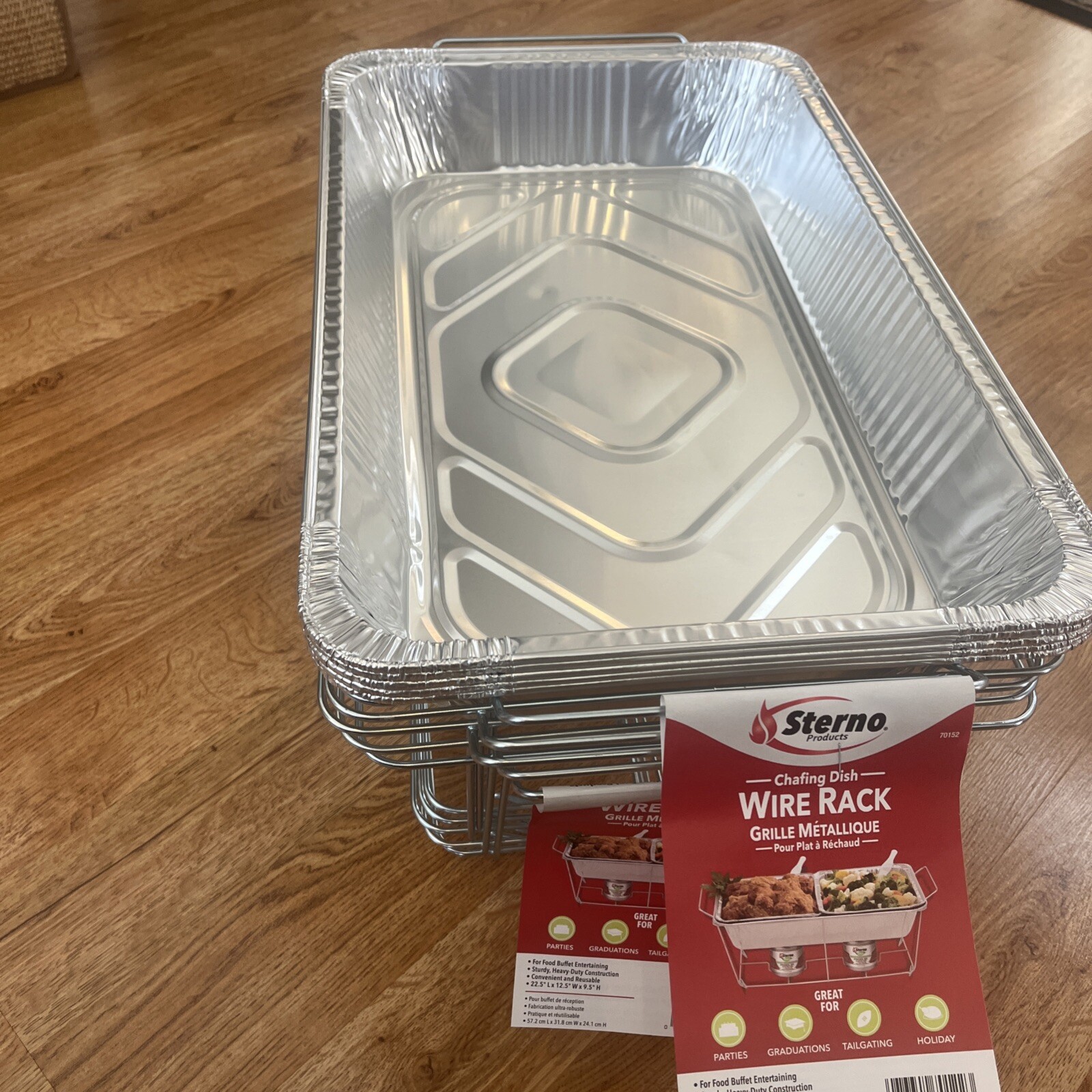 Wire Chafing Dish Stand Sterno Buffet Dish Warmer Rack Pans Set of 5 ...