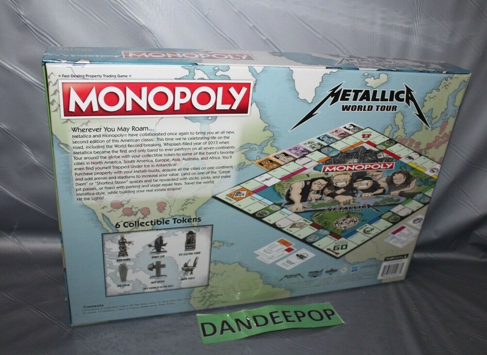 Metallica World Tour Monopoly Hasbro USAopoly 2020 Sealed Game ...
