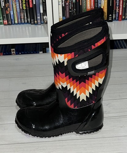 Bogs NH Native Waterproof Rain Snow Boots Chevron Zigzag Little Kids ...