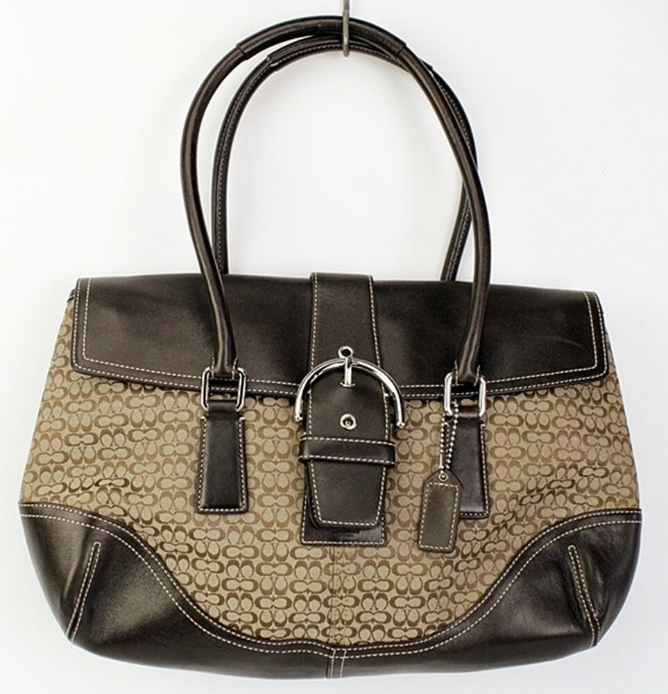 COACH Mini Signature Collection Soho Satchel-Brown/Tan D35 COACH Mini Signature Collection Soho Satchel-Brown/Tan D35