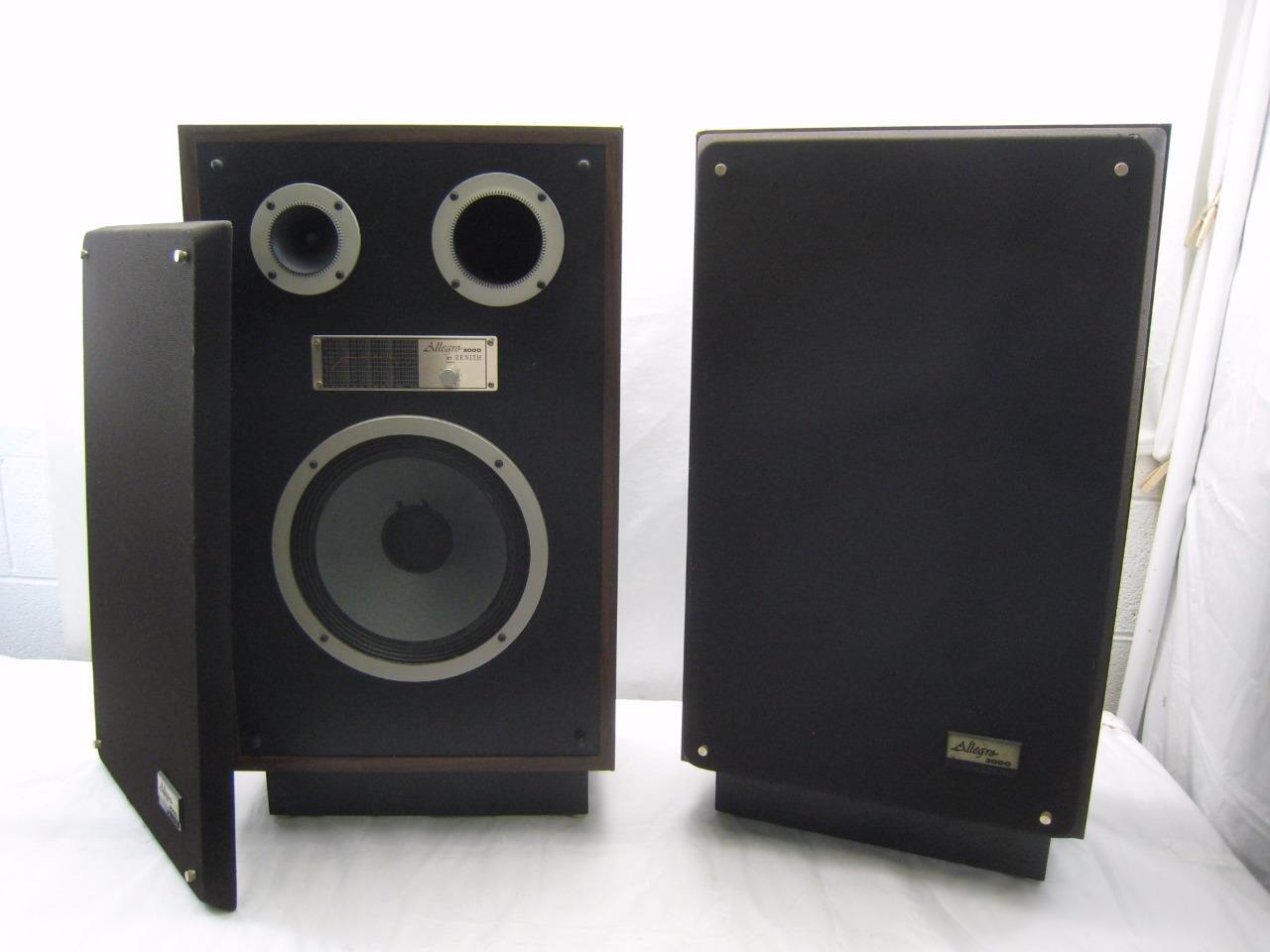 Vintage Zenith Allegro Model 3000 Retro Stereo 2-Way Speaker Set AS-IS ...