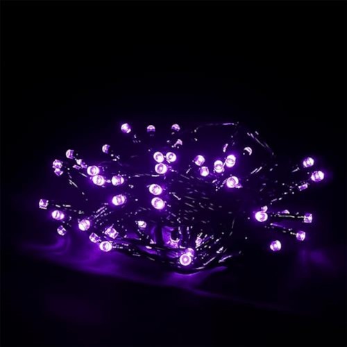 Purple Halloween String Lights - 100 LED Purple String Lights Plug in ...