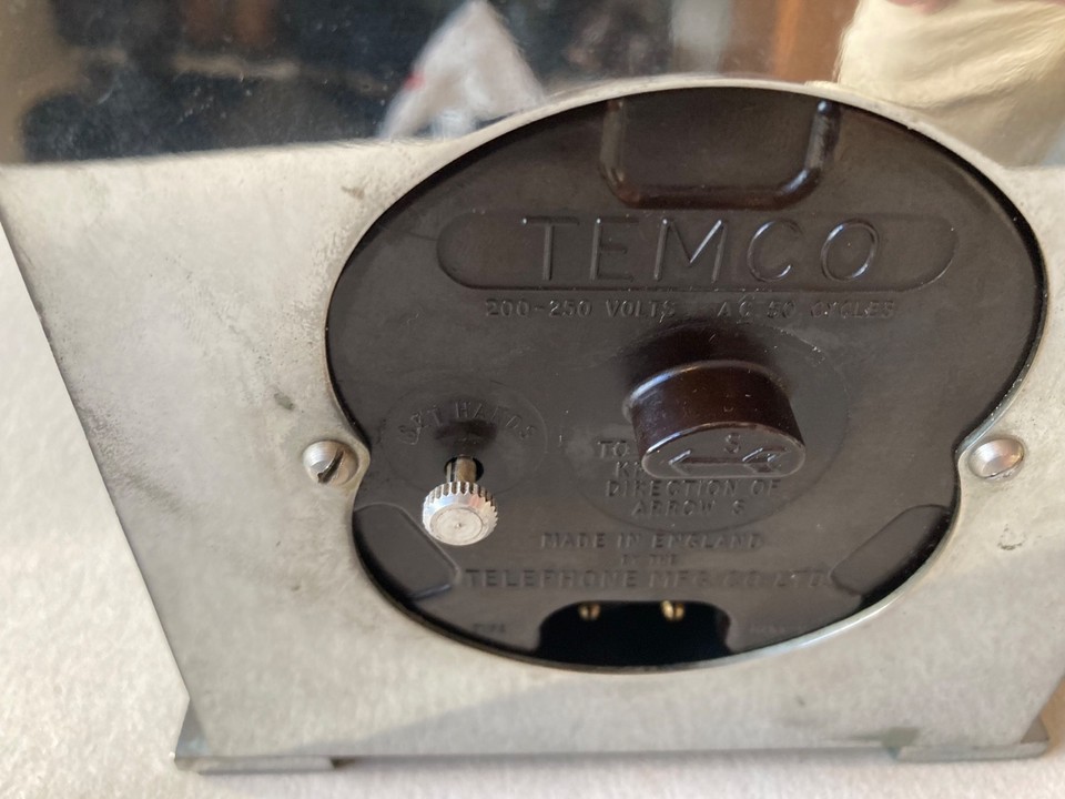 TEMCO ART DECO CHROME CASED ELECTRIC MANTEL CLOCK - Working | eBay UK