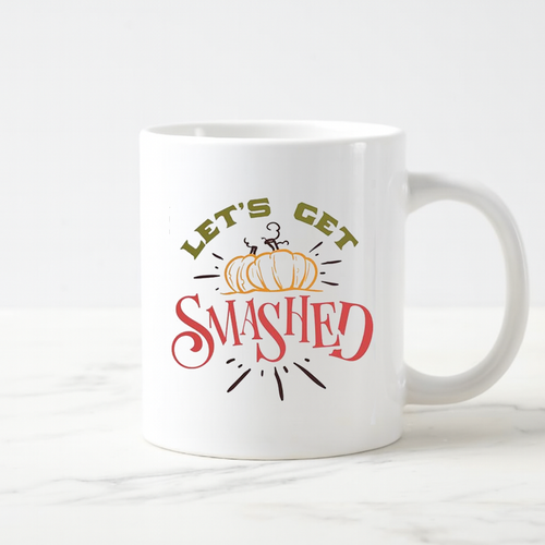 Funny Let’s Get Smashed Coffee Mug Autumn Pumpkin Cup Gift for Friends ...
