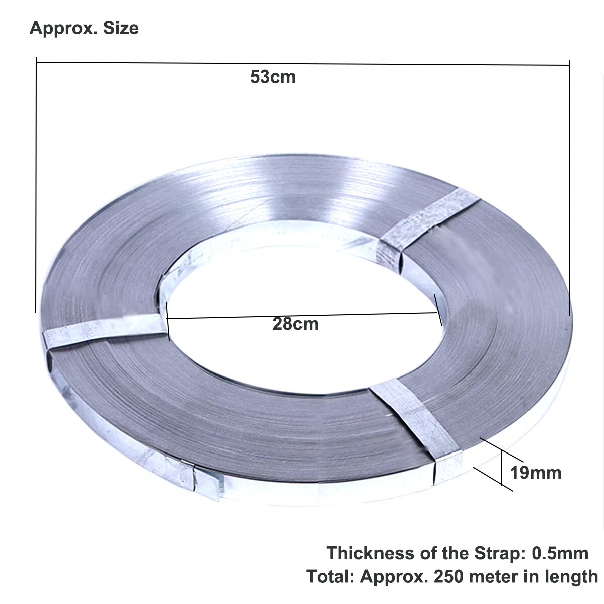 2 Roll/500M Heavy Duty Metal Strap +Trolley for Strapping Timber Brick ...