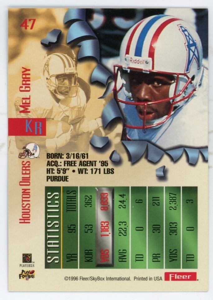 1996 Fleer Metal Mel Gray #47 | eBay