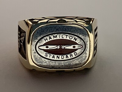 Hamilton Standard 10K Gold Ring Men's 40 Years, Estate, Vintage, UTC ...