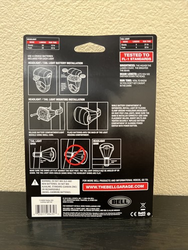Bell Radian 450 Locking Bicycle LED Light Set 7076330 H6 for sale ...