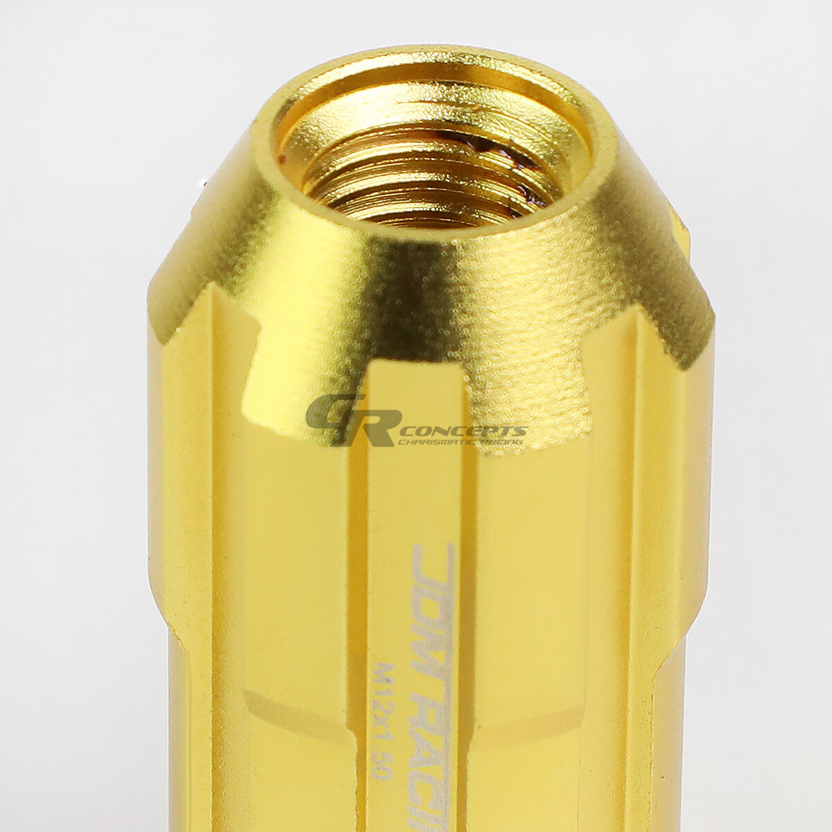 JDM GOLD 20PCS M12X1 5 24MM OD 50MM TALL OPEN END ALUMINUM LUG NUTS