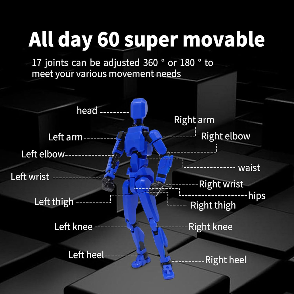 T13 Action Figure Set 5-Pack & 6-Pack – Multi-Jointed Dummy Robot Toys ...