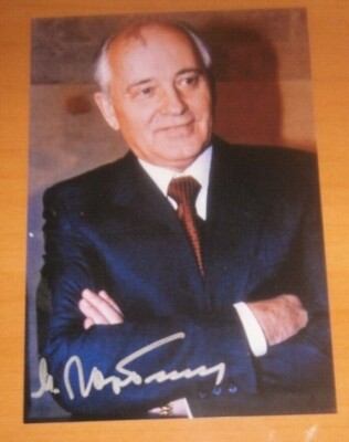 AUTOGRAFO Mikhail Gorbachev signed 10x15cm FOTO president hand signed ...