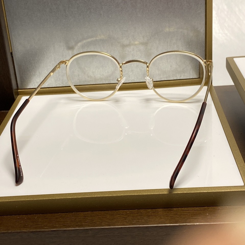 NEW LANTIS OPTICAL L7046 ROUND EYEGLASSES GOLD FRAME FULL RIM 48-23-145 ...