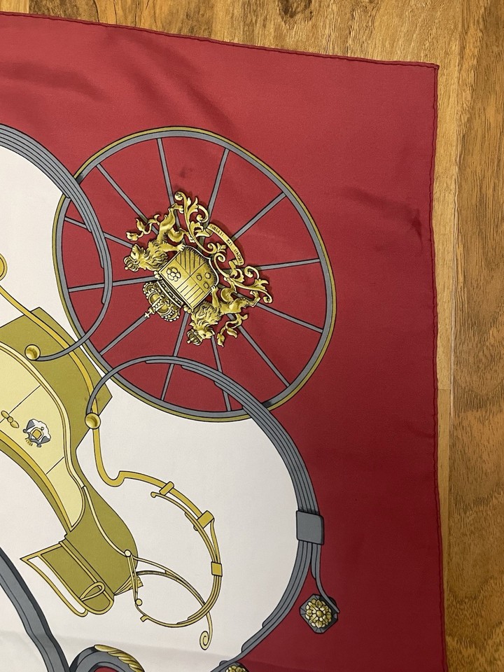 HERMES PARIS RED SPRINGS BY PHILIPPE LEDOUX SILK SCARF BC024 | eBay