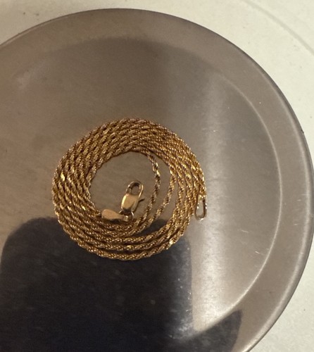 18k Solid Yellow Gold Rope Necklace 18” Italy 4.89g Lobster Clasp | eBay