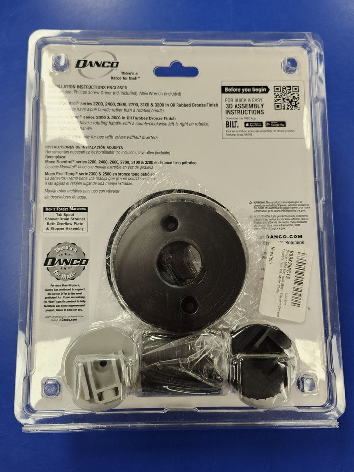 New DANCO 10561 Handle Tub & Shower Faucet Trim Kit Oil Rubbed Bronze ...