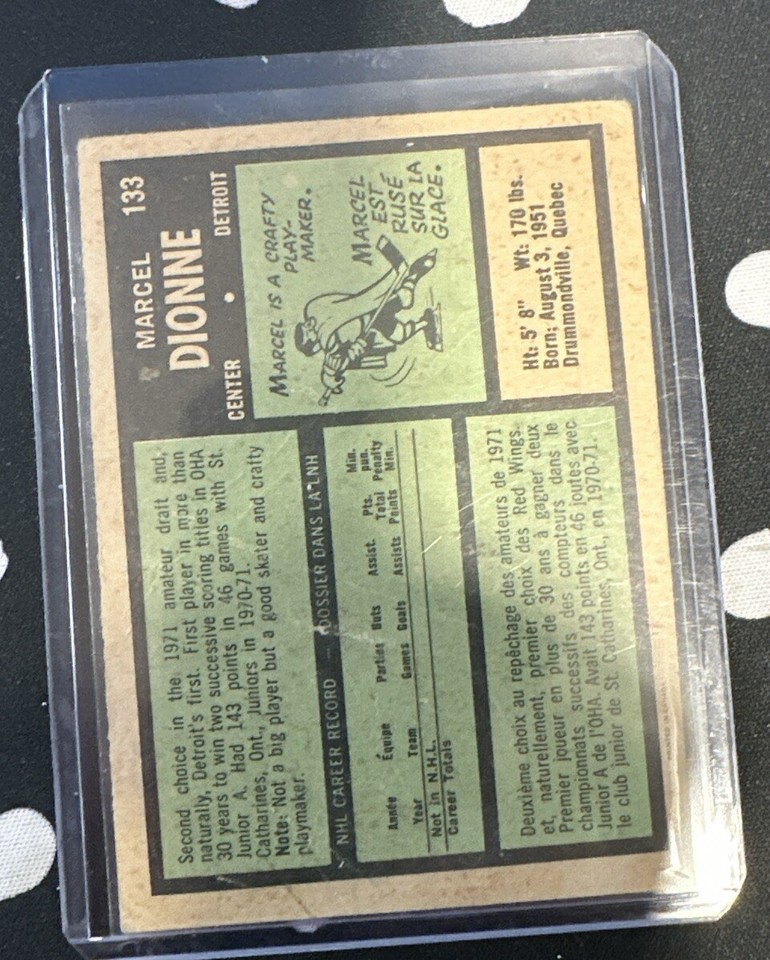 1971-72 Marcel Dionne Detroit Red Wings signed OPC Rookie card | eBay