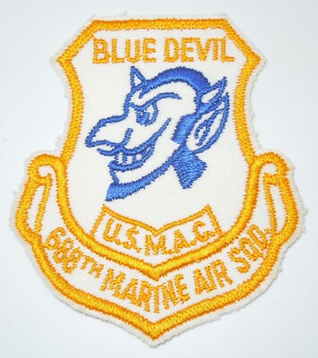 Original Vietnam War USMC 688th Marine Air Squadron Blue Devil Patch ...