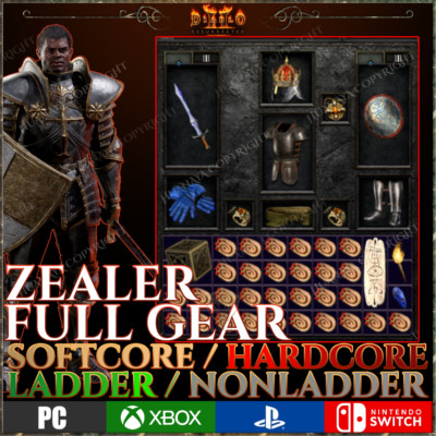 PC PS4 PS5 XBOX SWITCH ZEALER PALADIN FULL SET D2R DIABLO 2 RESURRECTED ...