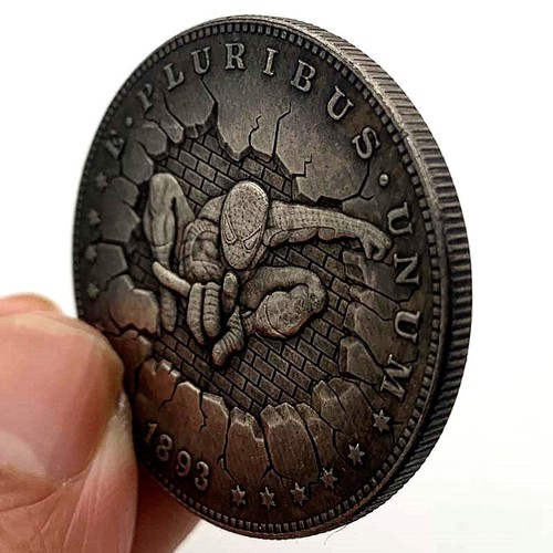 1PC 1893 Spider-Man Distressed Commemorative Challenge Coins Collection ...