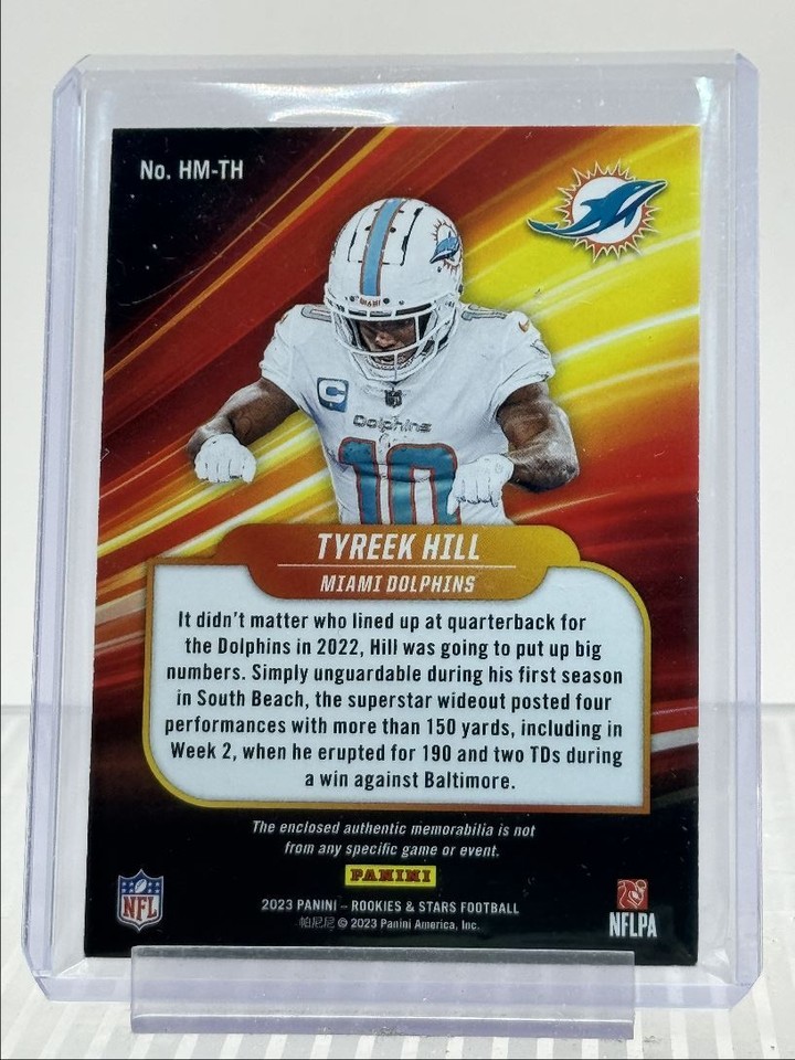 TYREEK HILL 2023 ROOKIES & STARS FOOTBALL HIGH OCTANE PATCH PRIME /49 ...
