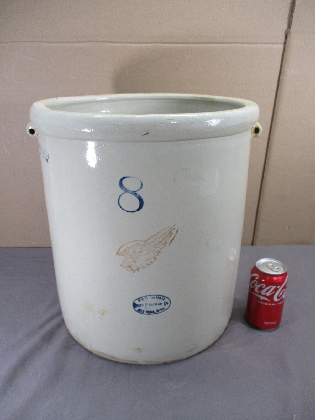 Antique Vintage 8 Gallon RED WING STAMP Union Stoneware Crock HEAVY | eBay