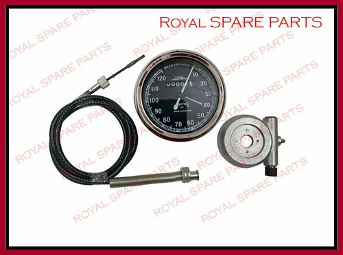 Replica Smiths Speedometer Black 0-120 Mph With 54" Cable & Alloy Hub ...