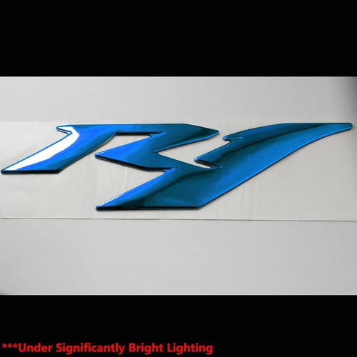 8" Black 3D Logo&Letter Decal+6" Blue R1 Fairing Emblem Sticker YZF-R1 ...