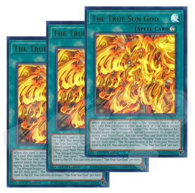 Yugioh - The True Sun God x 3 - 1st Edition Ultra Rare NM - Free Holo ...