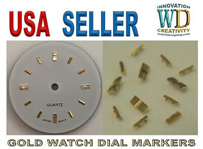Watch Dial Hour GOLD Markers Rectangle Numbers Numerals Small Parts ...