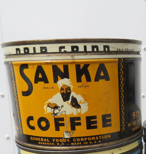 Vintage Sanka Drip Grind Coffee Tin Can 1 lb. Hoboken NJ | eBay