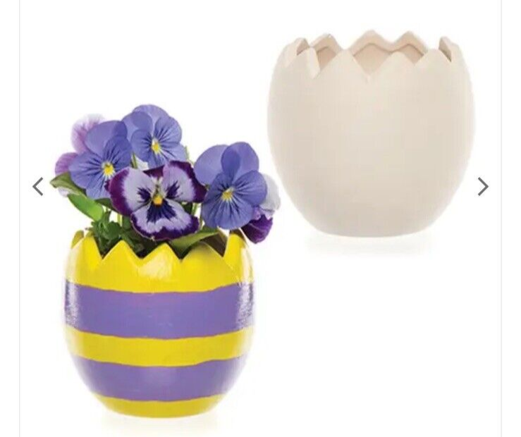 Baker Ross crafted four piece egg ceramic flower pot | eBay