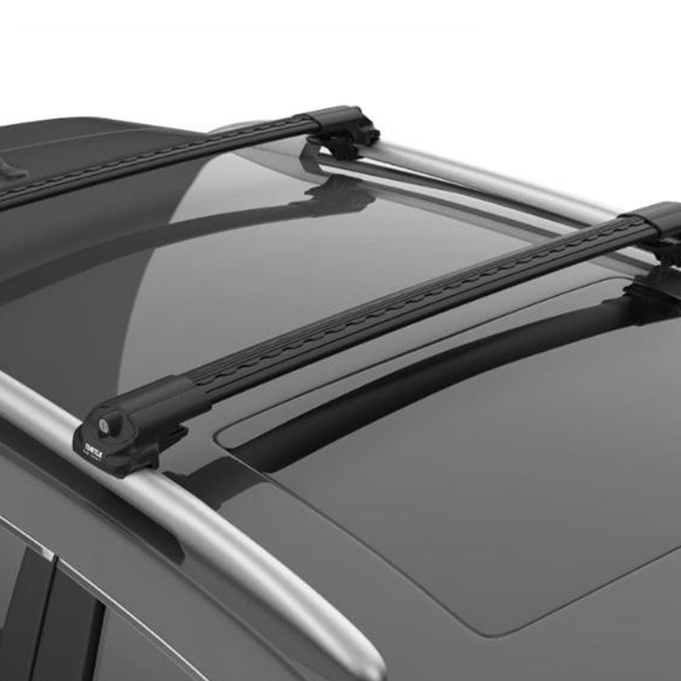 Subaru ASCENT 2019-onwards Roof Rack Cross Bars Black Raised Rails Pair ...