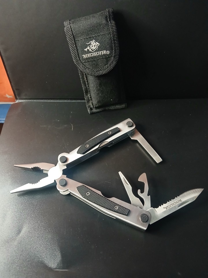 WINCHESTER MULTI TOOL (Stainless Steel With Black Canvas Belt Case) 10 Tools | eBay