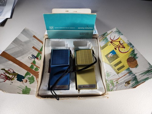 Vintage RCA Transceivers Walkie Talkie RJF-20N Blue & Yellow 1968 | eBay