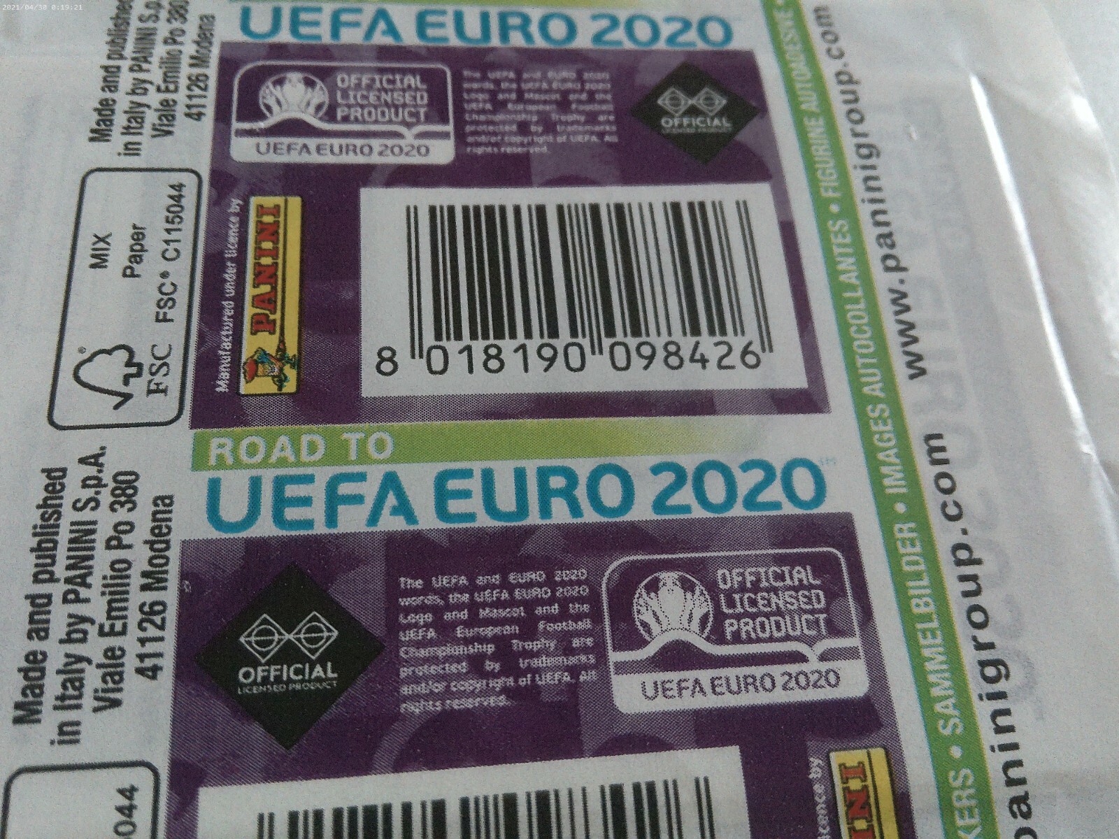 UEFA Road to Euro 2020 sealed sticker packet for panini album version 1 ...