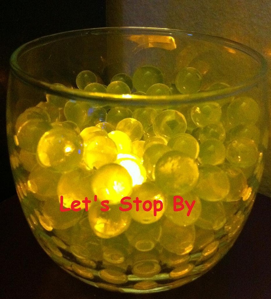 200g Water Pearl Beads + 12 LED Submersible Wedding Floral Tea Light ...