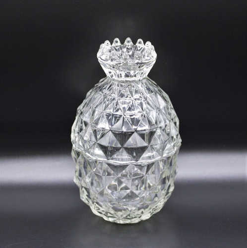 VTG Jeannette Glass Pineapple Candy Dish Crystal Curios Collection w ...
