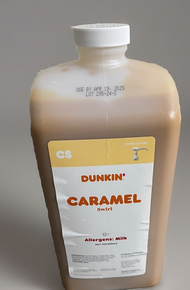 Dunkin Donuts Caramel Swirl With Pump 64oz Jug New Sealed. | eBay